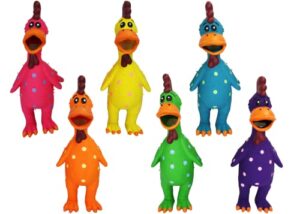 Latex Polka Dot Chicken Dog Toy | Anything German Shepherd